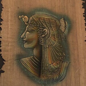 Vintage Papyrus Egyptian Queen Cleopatra Made in Egypt and Signed by ...