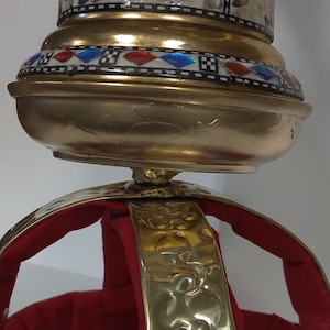Egyptian Brass Mother of Pearl Inlay Round Hand Made Belly Dance Shisha ...