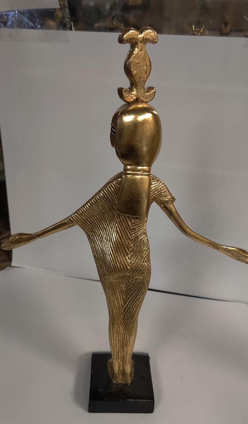 Unique Large Egyptian Goddess Neith Statue 15'' H Real, Yellow Gold ...