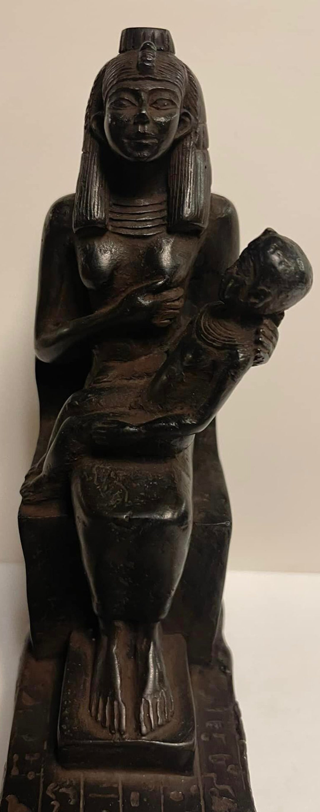 Unique Art Hand Carved Heavy Egyptian Goddess ISIS and Her Son Horus 7 ...