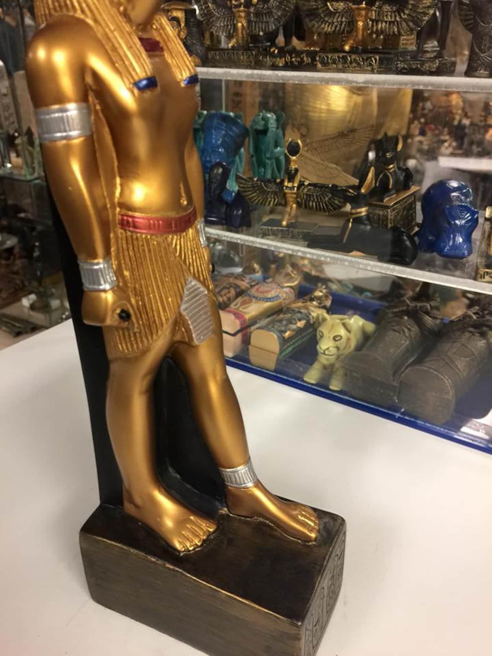 Unique Large Egyptian God Anubis Statue Hand Carved Made in | Etsy