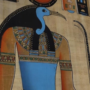 Vintage Papyrus Egyptian God Thoth Made in Egypt and Signed by the ...