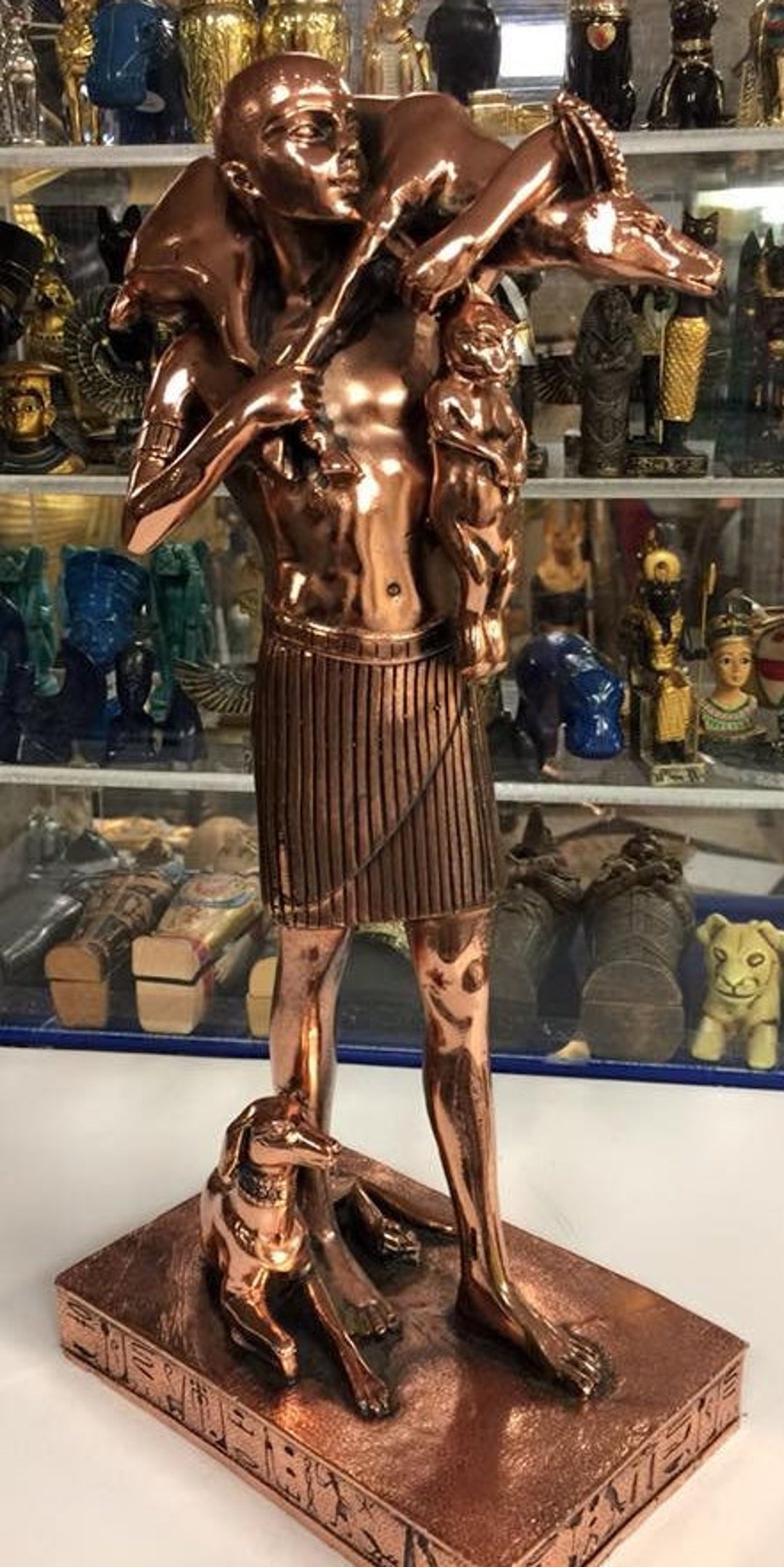 Unique Heavy Egyptian King Statue Copper Wash Made in Egypt - Etsy