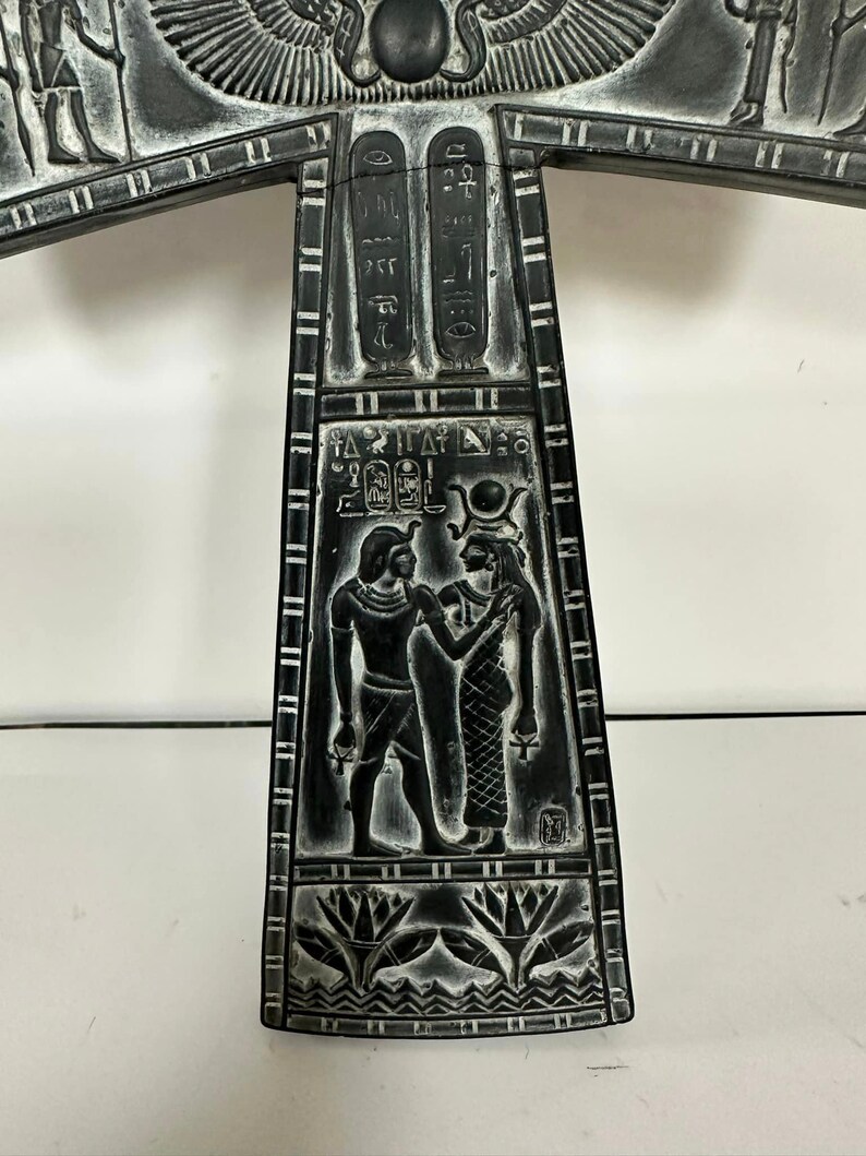 Unique Large Egyptian Ankh Hand Painted and Detailed 15'' L Made in ...