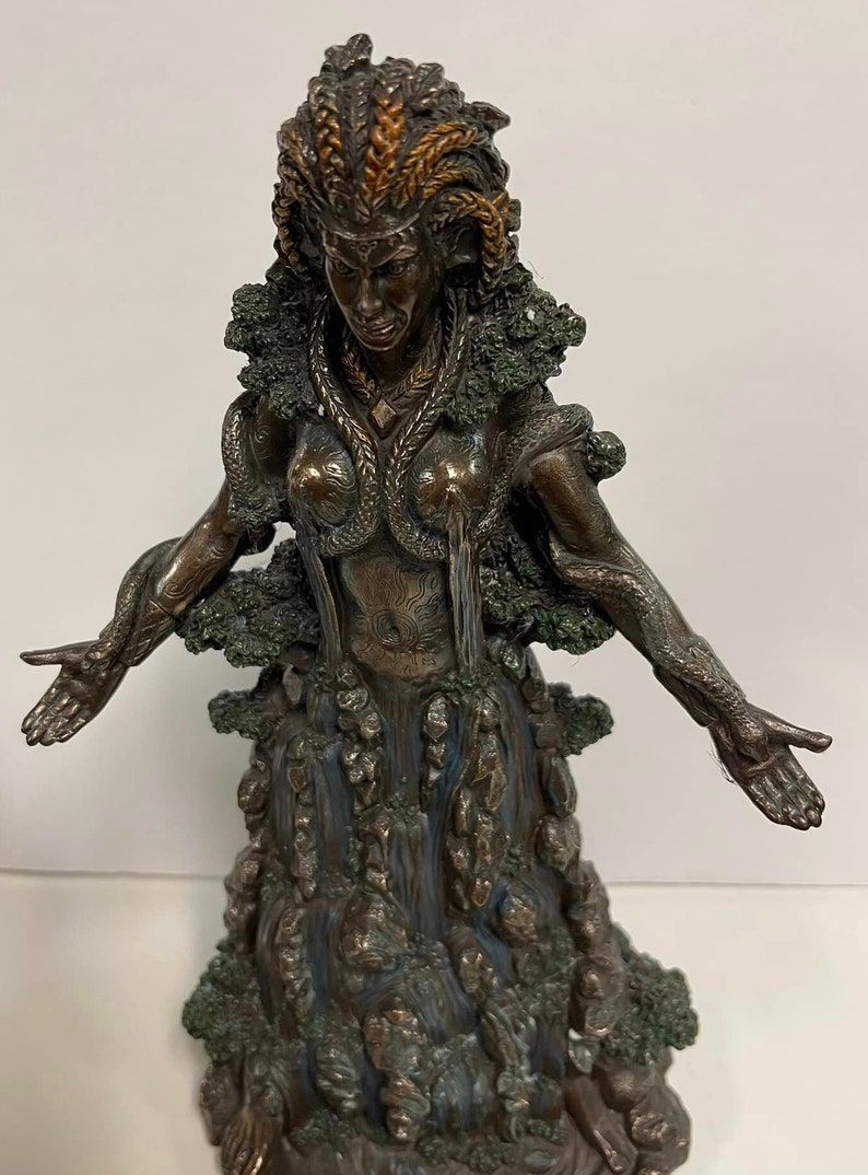 Unique Triple Goddess Danu Statue Mother Earth Goddess Hand Painted ...