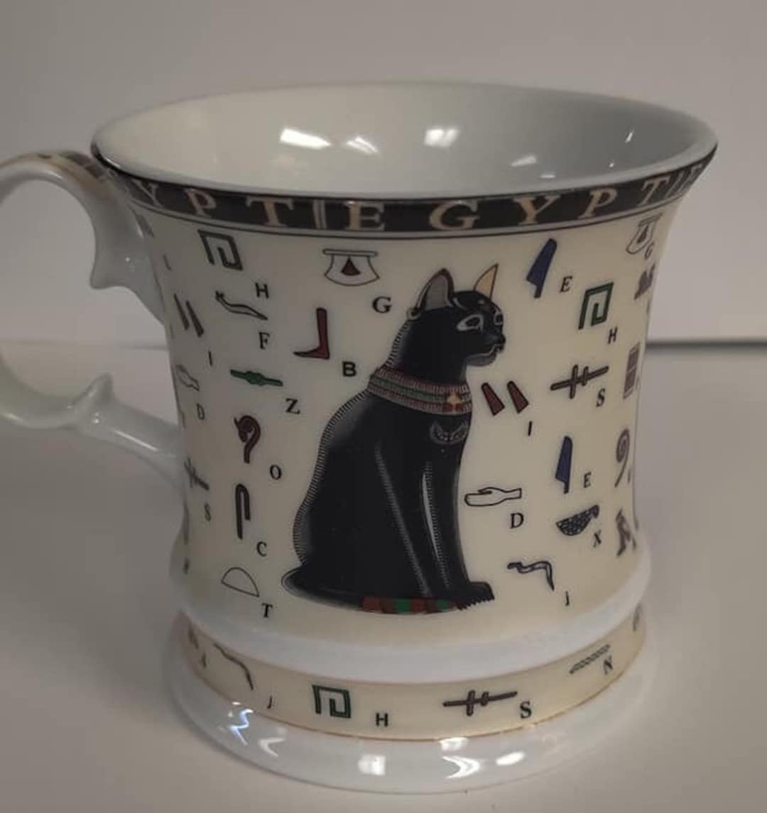 Vintage Egyptian Ceramic Coffee Mug - Cat Designer Fathi Mahmud Made in ...