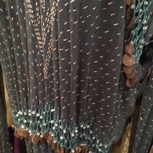 Vintage Green Dress Made of Assuit Fabric & Antique Old Coins Decorate ...