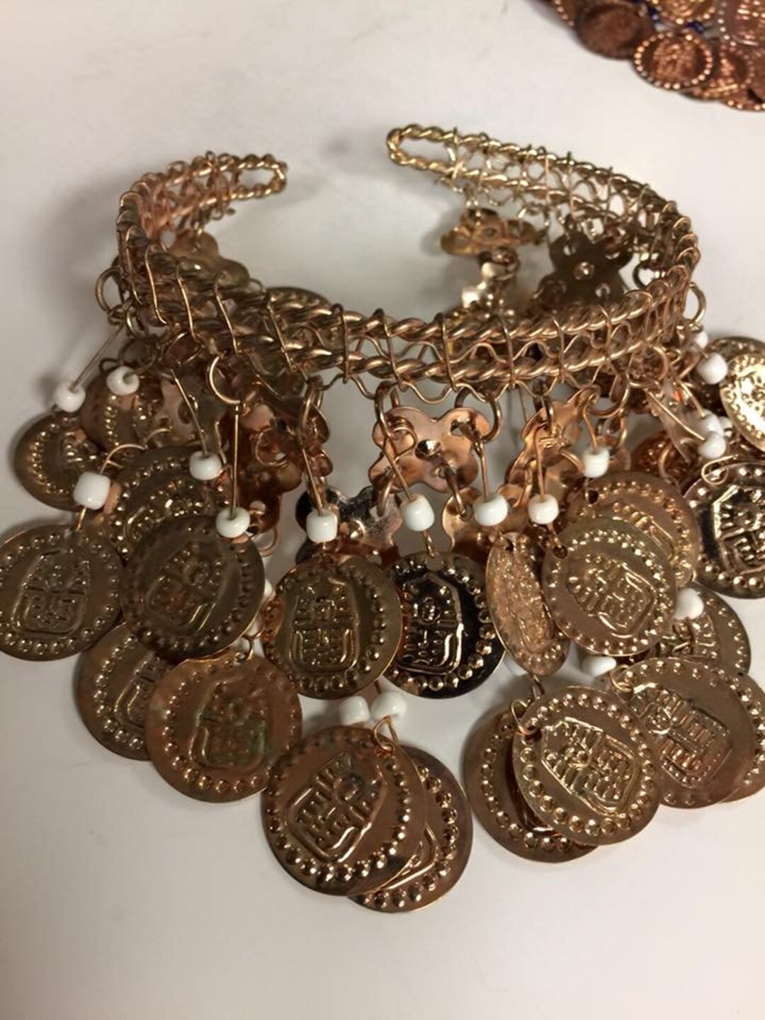 One Egyptian Brass Gold Plated Coin Arm Band ,bracelet , Anklet ...