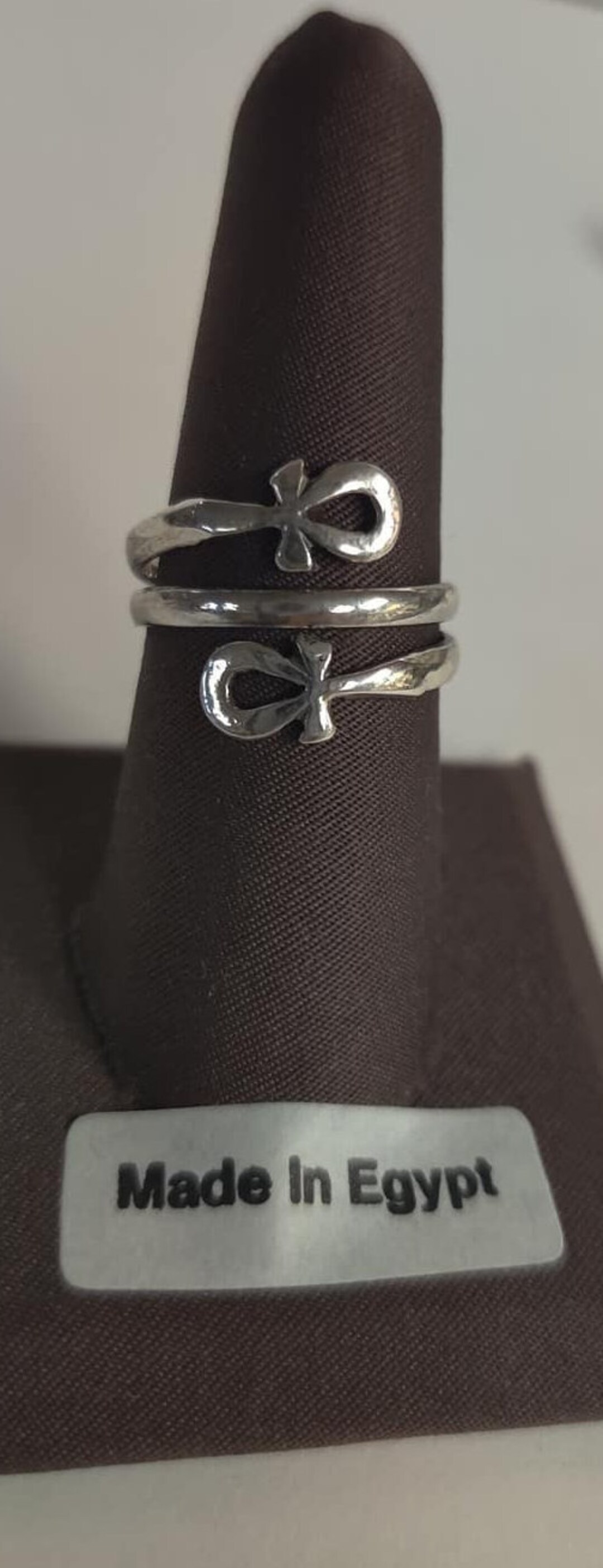 Unique Egyptian Double Ankh Ring Size 6,7,8,9, and 10 Solid Silver Made ...