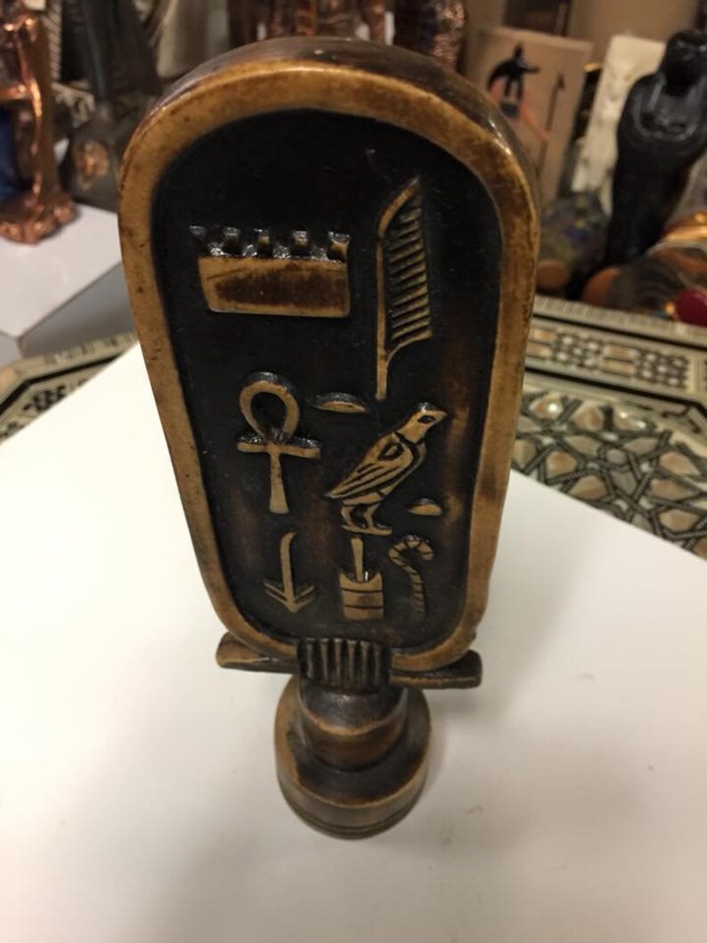 Unique King Tut CARTOUCHE Egyptian Statue Made in Egypt | Etsy
