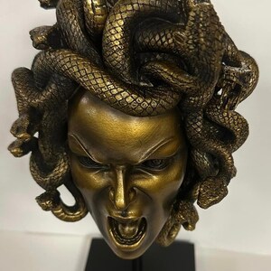 Unique Amazing Large Head of Medusa Hand Crafted Cold Cast Bronze 14 ...