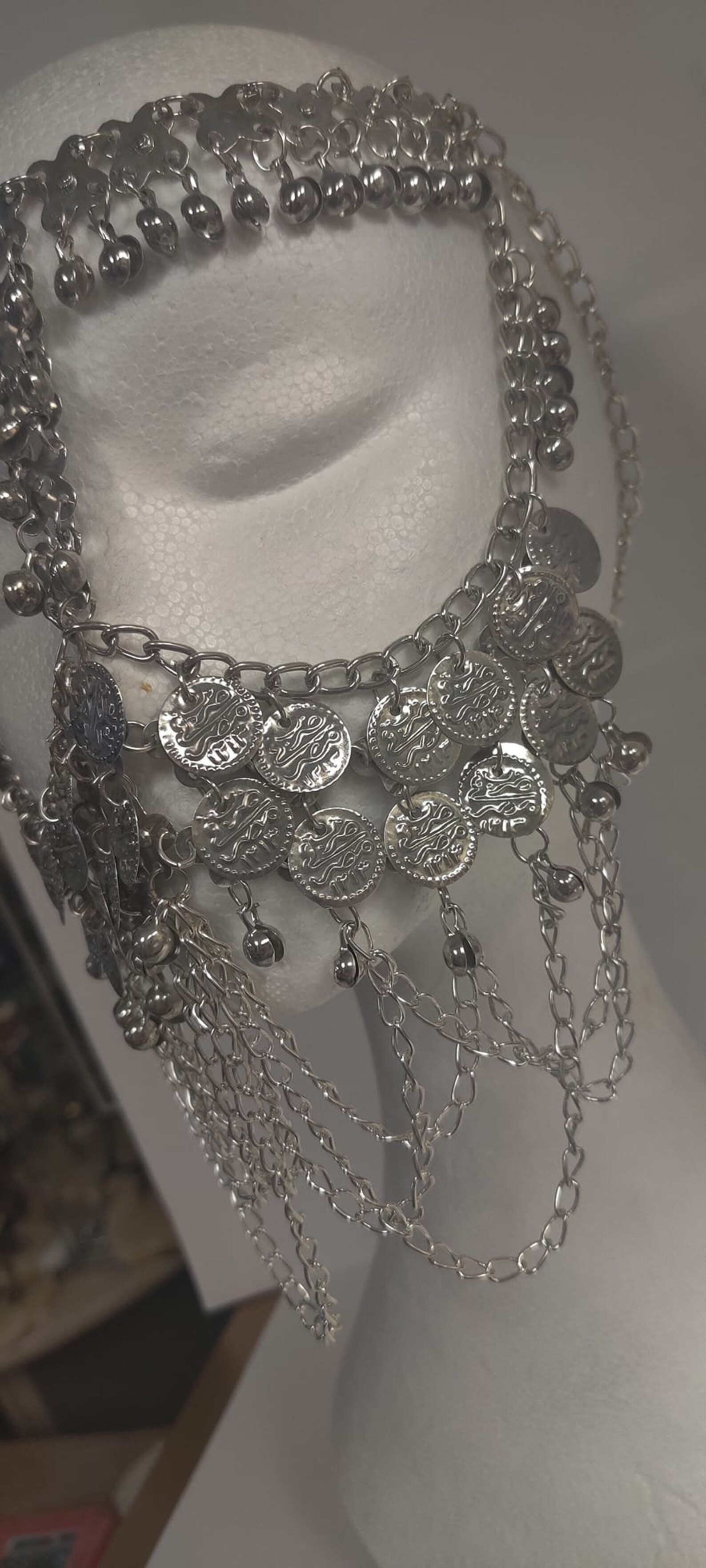Egyptian Brass Silver Coin Face Veil Piece Made in Egypt - Etsy