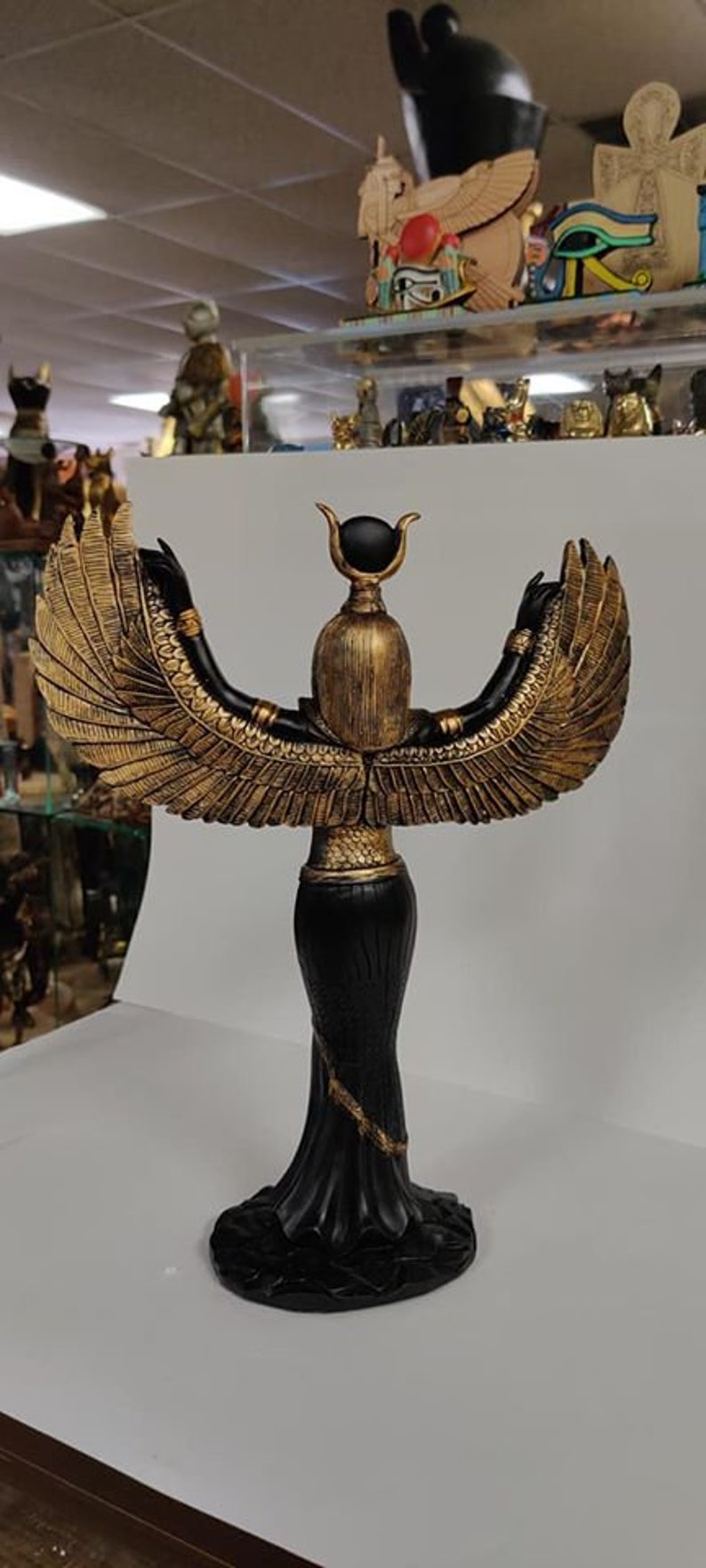 Unique Art Hand Carved Egyptian Goddess ISIS 12'' H Statue Home ...