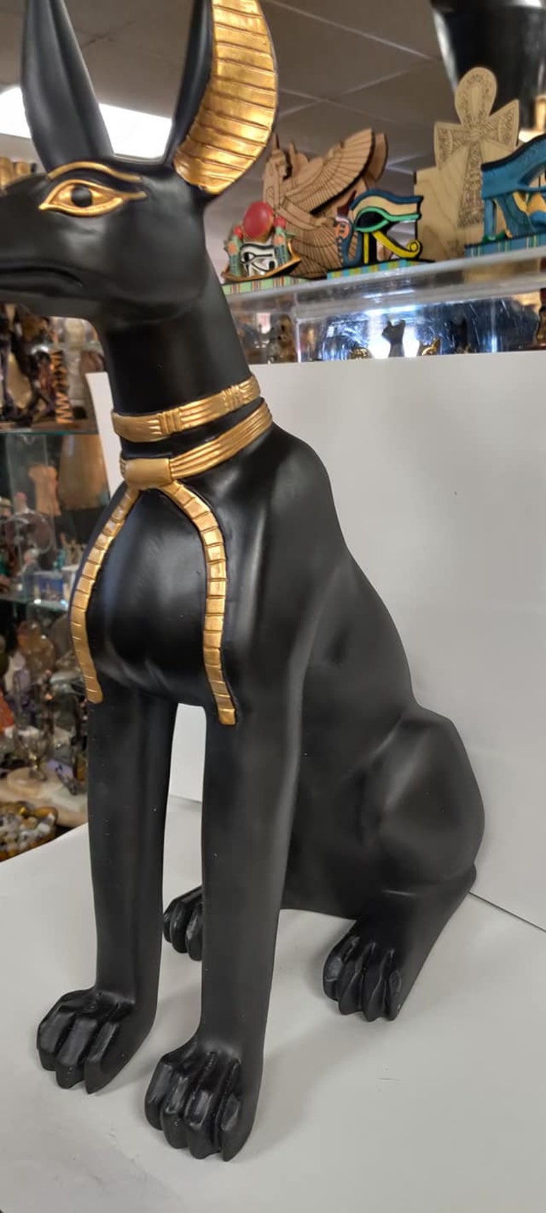 Unique Large Egyptian God Anubis Statue 22' H Hand Painted - Etsy