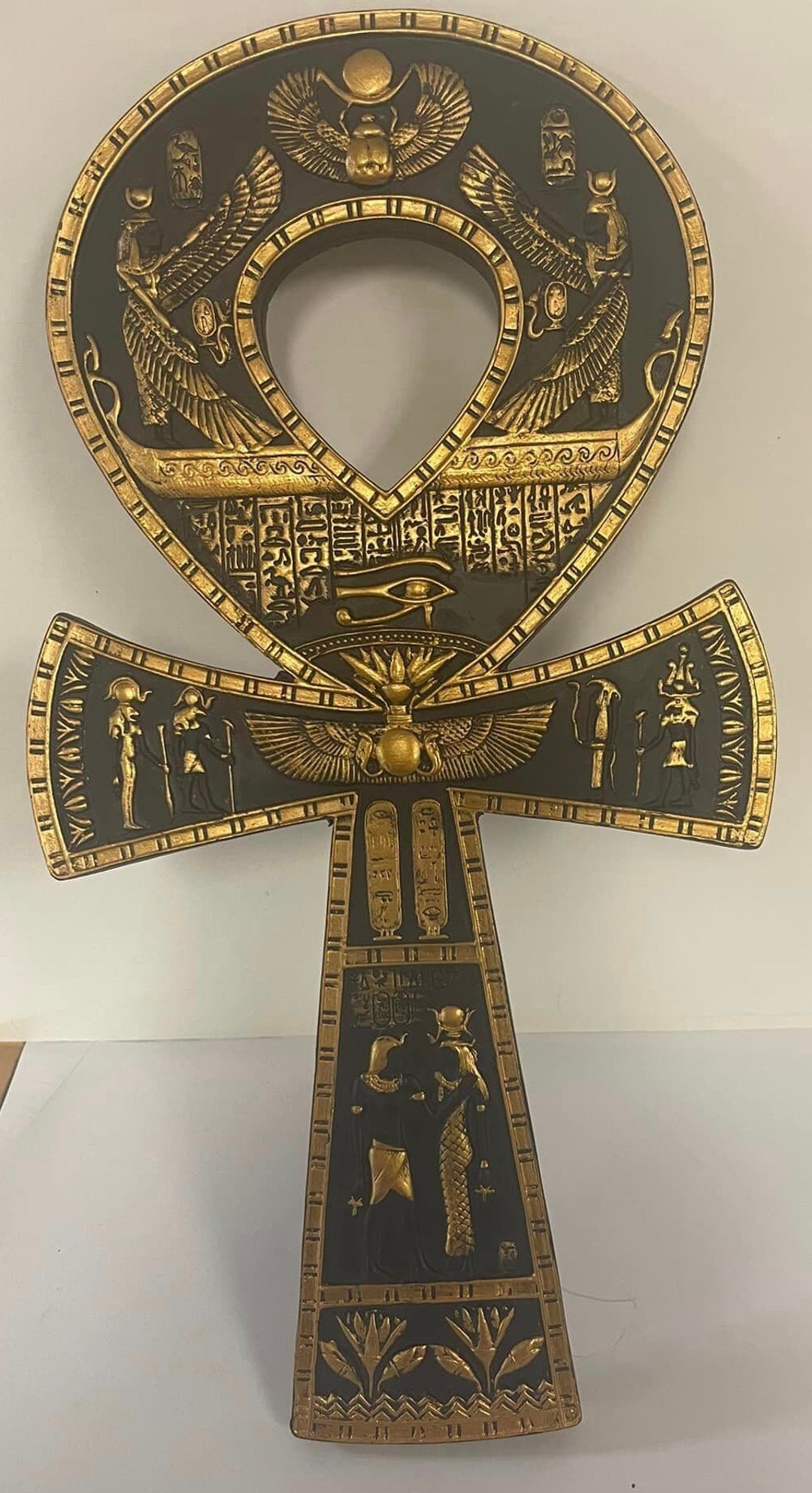 Unique Large Egyptian Ankh Hand Painted and Detailed 15'' L Made in ...
