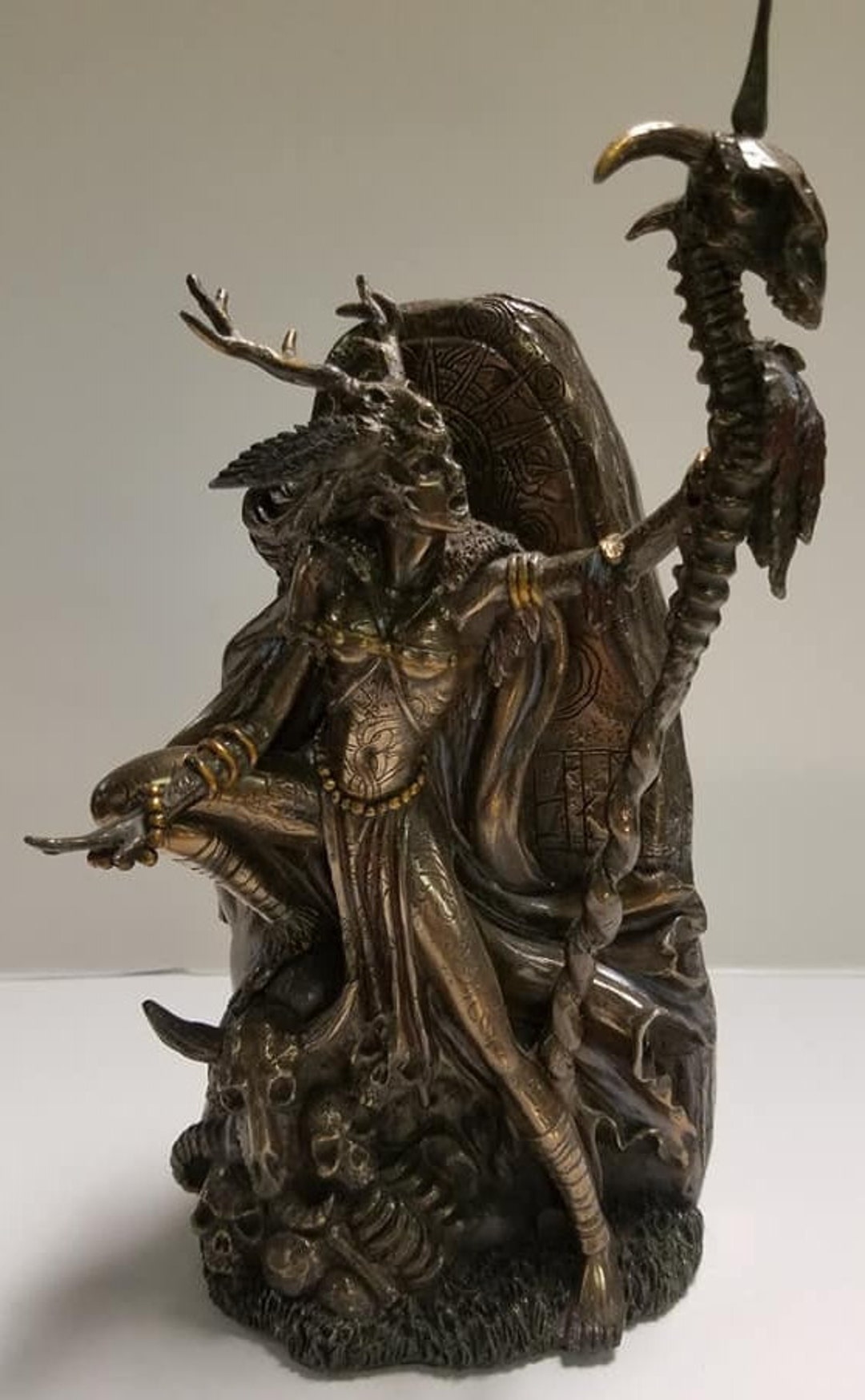 Unique Heavy Statue Morgan Le Fey Hand Crafted in Cold Cast Bronze 10 ...