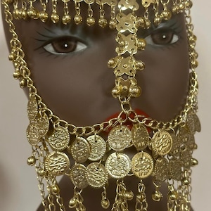 Unique Egyptian Brass Gold Coin Face Veil Piece Made in Egypt - Etsy