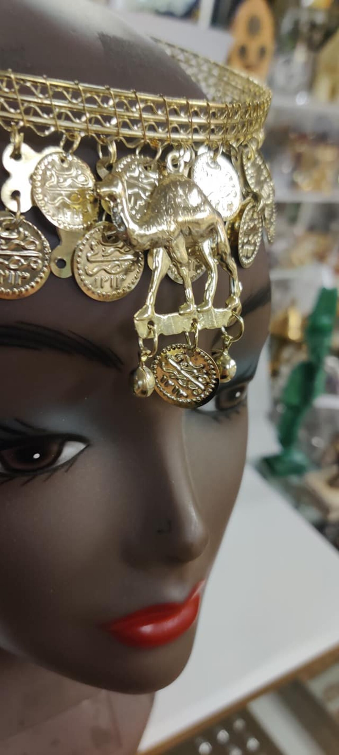 Unique Egyptian Camel Golden Plated Brass Coin Head Piece One - Etsy