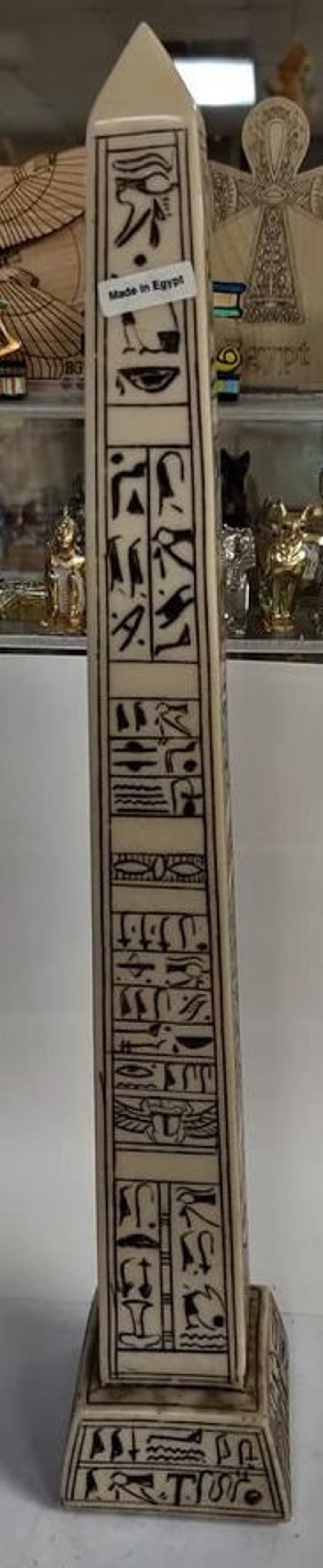 Vintage Large Egyptian Hand Carved OBELISK Natural Basalt Stone 29'' H ...