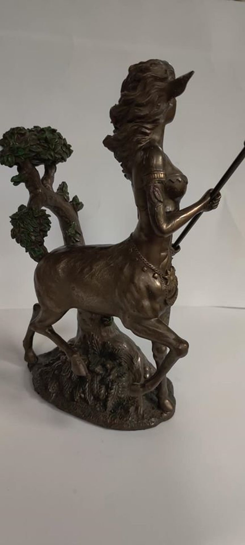 Unique Art Bronze Hand Carved Dryad Grecian Goddess With Spear Figurine ...