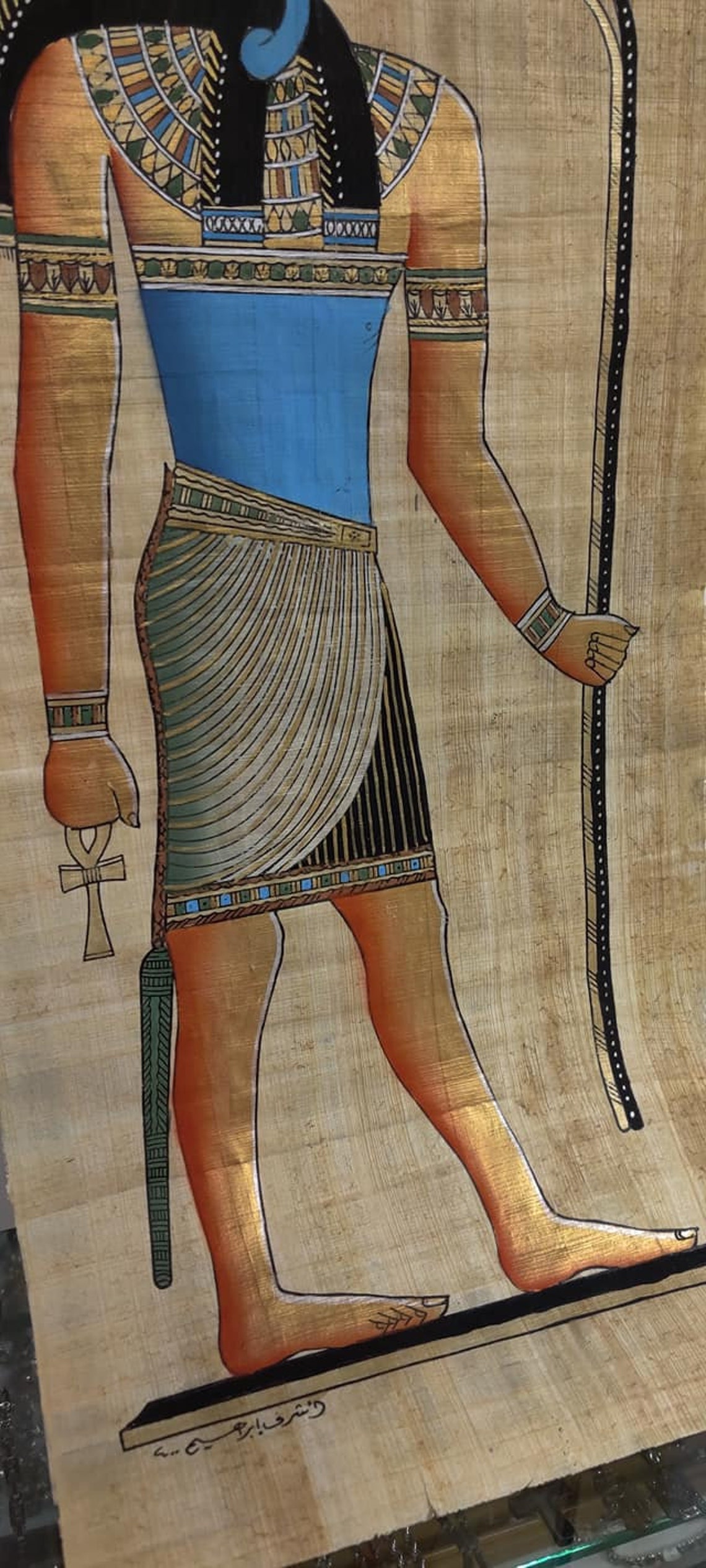 Vintage Papyrus Egyptian God Thoth Made in Egypt and Signed by - Etsy