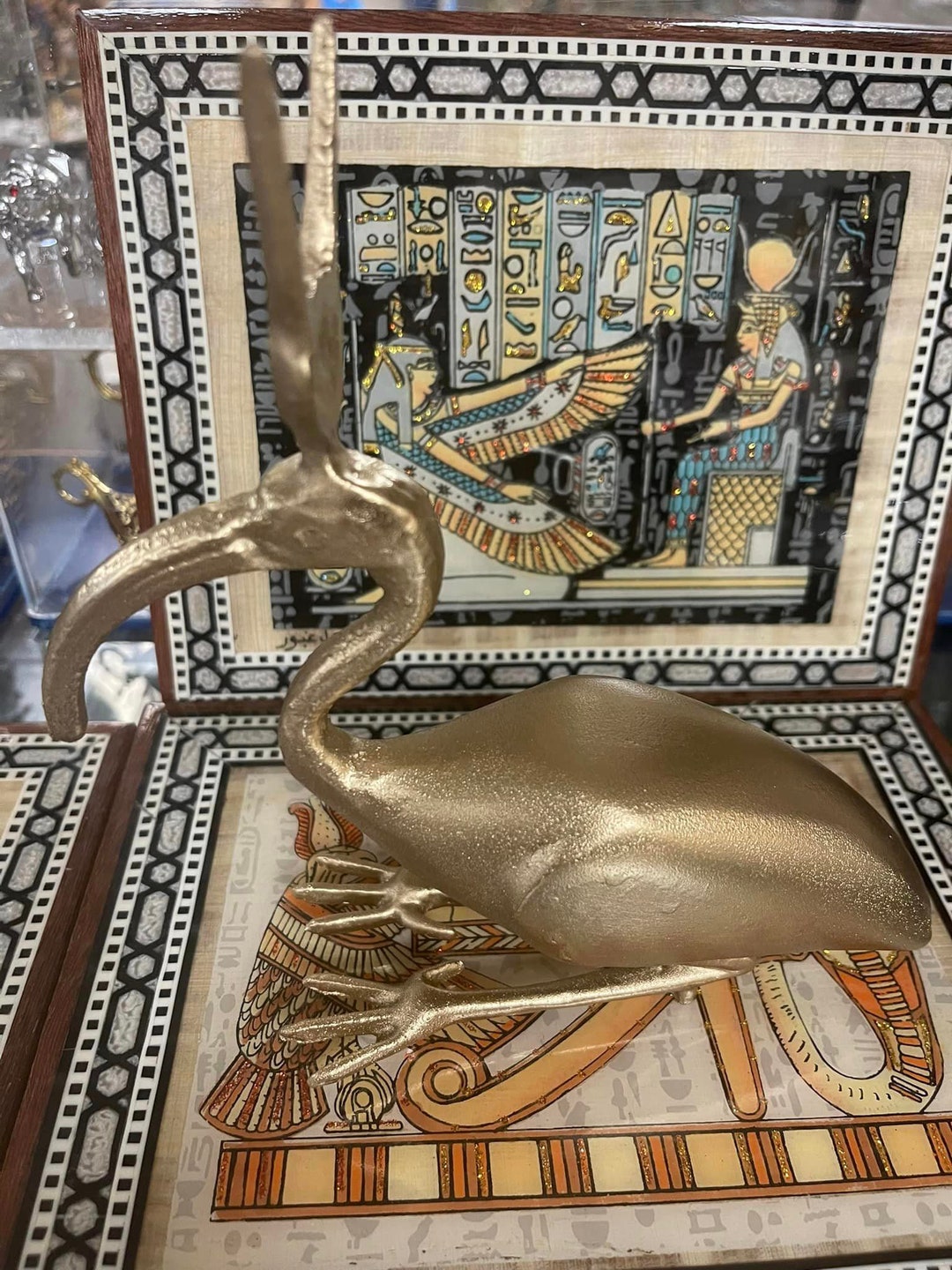 Unique Brass Vintage IBIS Egyptian God Thoth Hand Made Brass 4'' H X 9 ...
