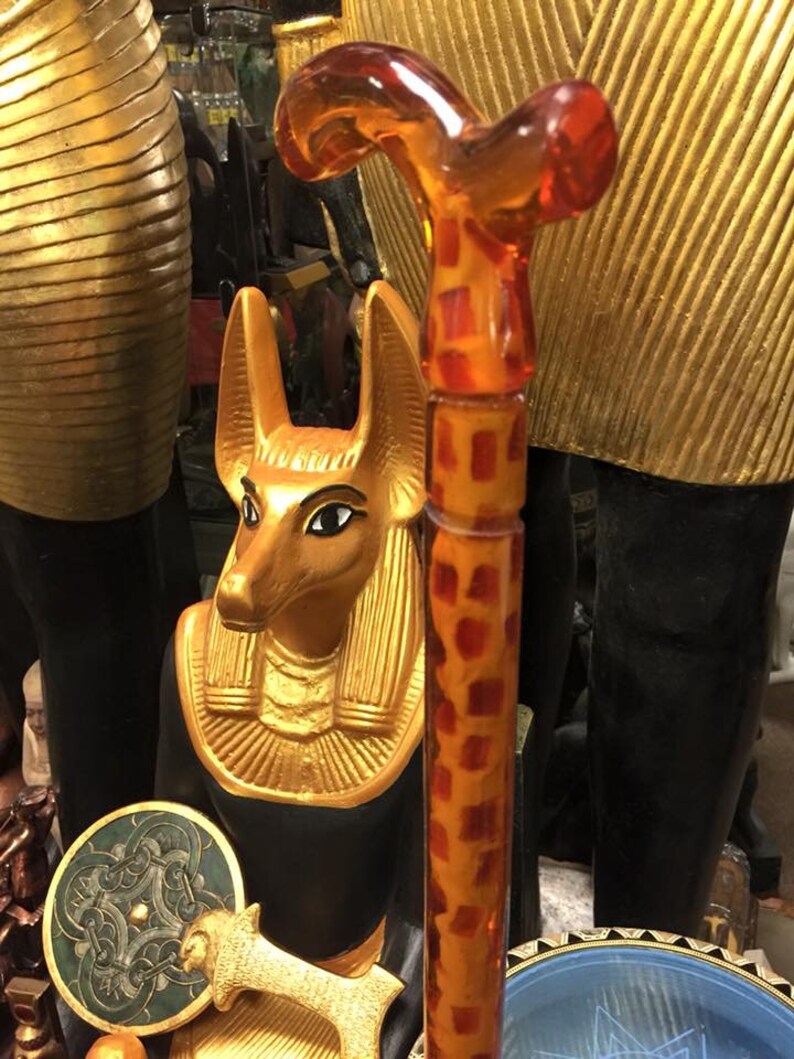 Unique Egyptian Walking Cane Stick Amber 38'' Made in - Etsy