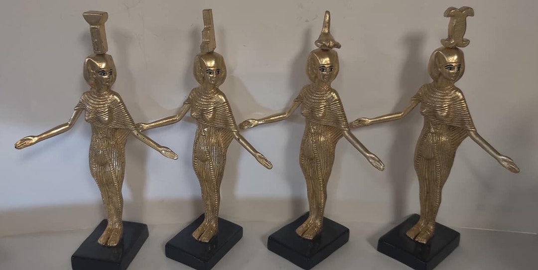 Unique Egyptian Statues Isis , Selkit , Nephthys and Neith (the Four ...