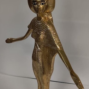 Unique Large Egyptian Goddess Neith Statue 15'' H Real, Yellow Gold ...
