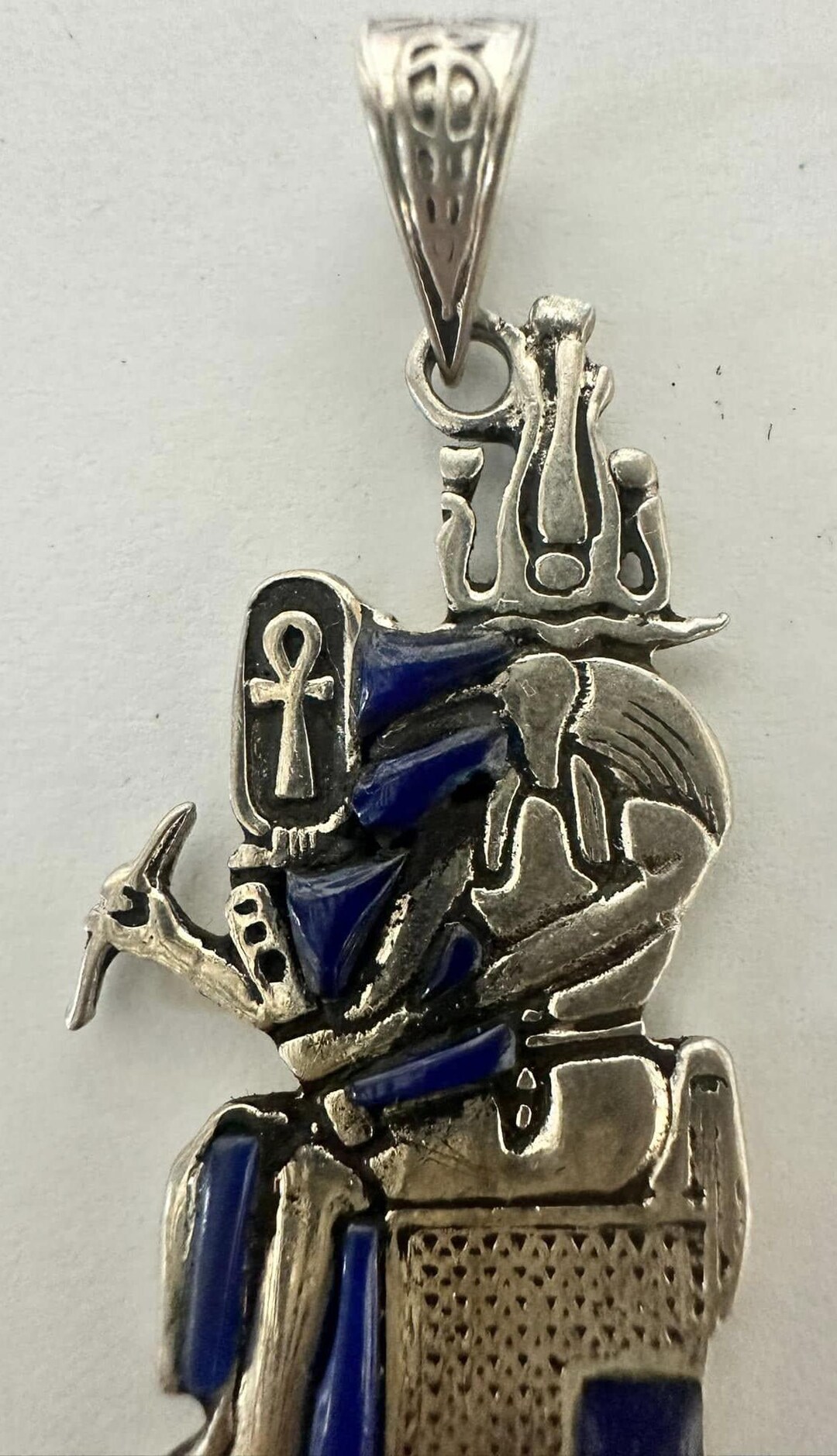 Unique Heavy Sterling Silver Egyptian and Lapis Lazuli Good Thoth ...