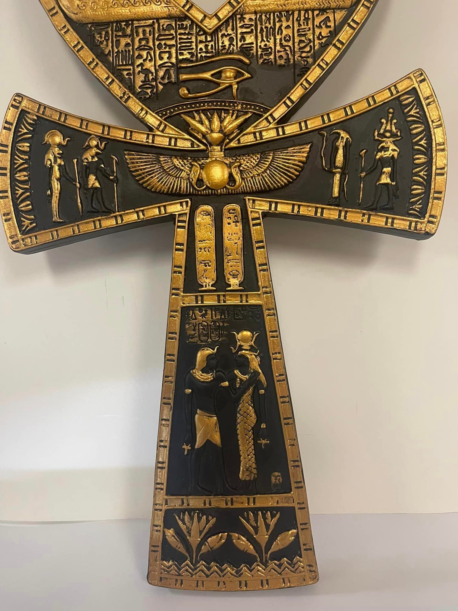 Unique Large Egyptian Ankh Hand Painted and Detailed 15'' L Made in ...