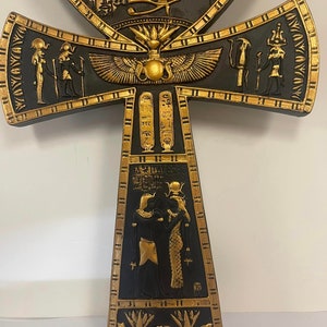Unique Large Egyptian Ankh Hand Painted and Detailed 15'' L Made in ...