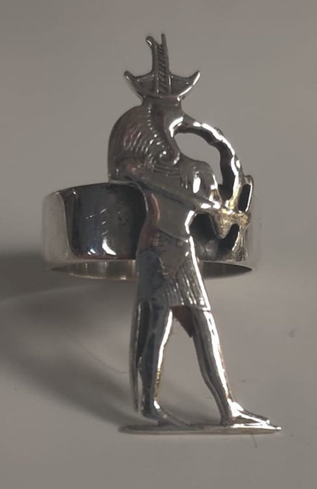 Unique Egyptian God Thoth Ring Size 8 , 7, 9, 10,11 Heavy Sterling ...