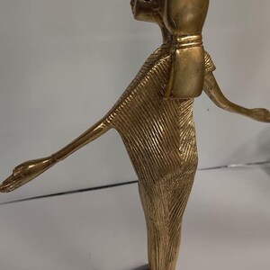 Unique Large Egyptian Goddess Neith Statue 15'' H Real, Yellow Gold ...
