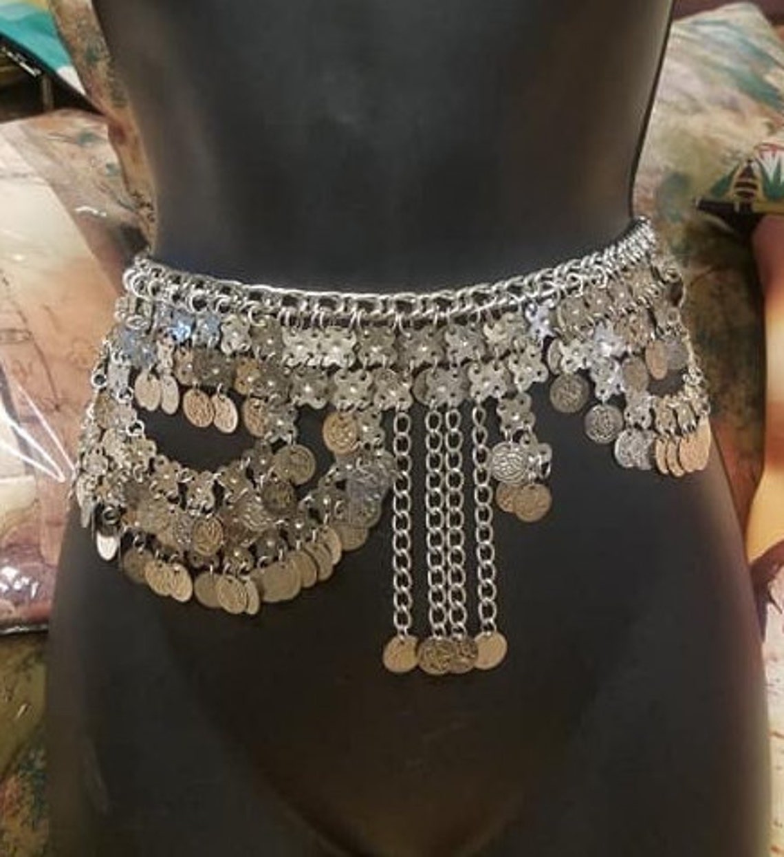 Vintage Unique Brass Egyptian Silver Coins Belt 38'' | Etsy