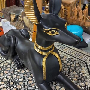 Unique Large Egyptian God Anubis Statue 21'' LX 14''H X 5'' W Hand ...