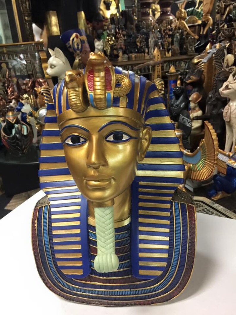 Egyptian Tutankhamen Golden Mask King Tut 12'' H - Etsy
