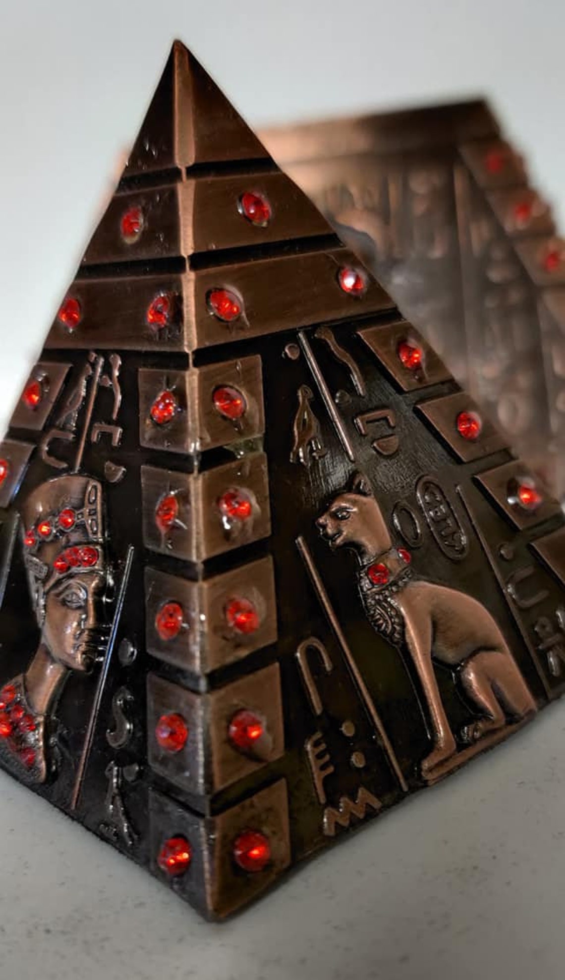 Unique Large Pewter Egyptian Pyramid Copper Wash Made in Egypt | Etsy