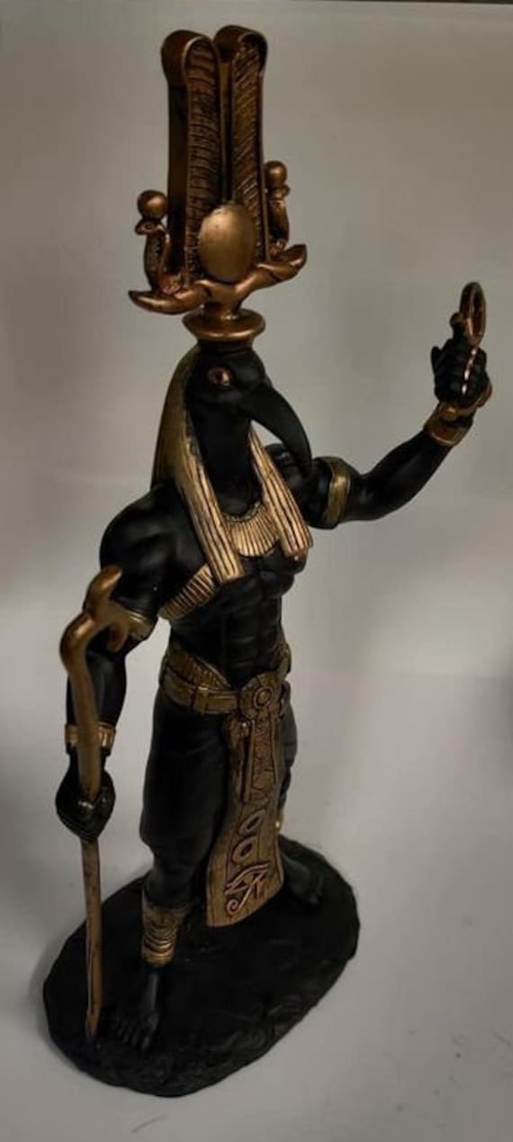 Unique Art Hand Carved Egyptian God Thoth 11'' H - Etsy