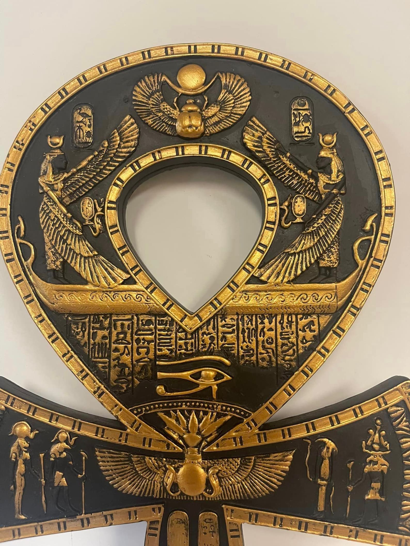 Unique Large Egyptian Ankh Hand Painted and Detailed 15'' L Made in ...