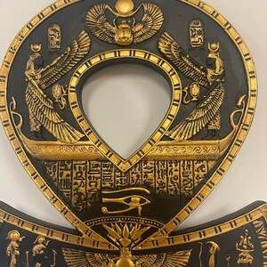 Unique Large Egyptian Ankh Hand Painted and Detailed 15'' L Made in ...
