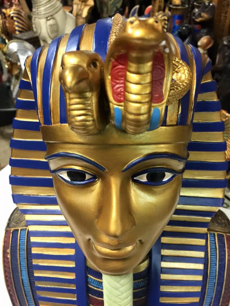 Egyptian Tutankhamen Golden Mask King Tut 12'' H - Etsy