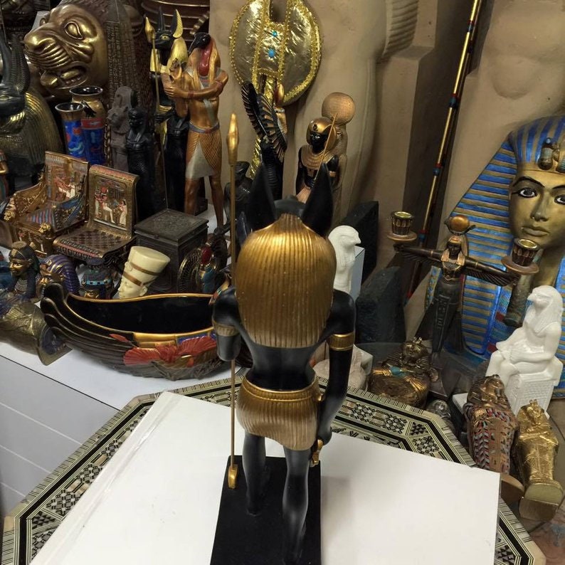 Large Hand Carved Egyptian God Anubis Statue - Etsy