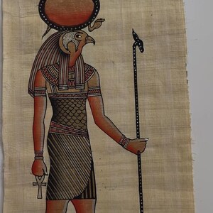 Vintage Papyrus Egyptian God RA 16''L X 6'' W Made in Egypt and Signed ...