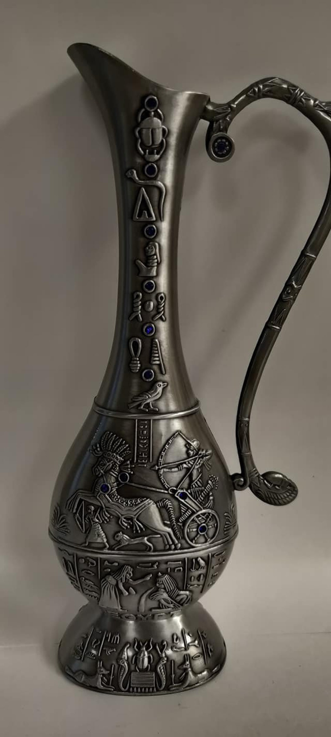 Grand VASE égyptien unique en étain Mad in Egypt - Etsy France