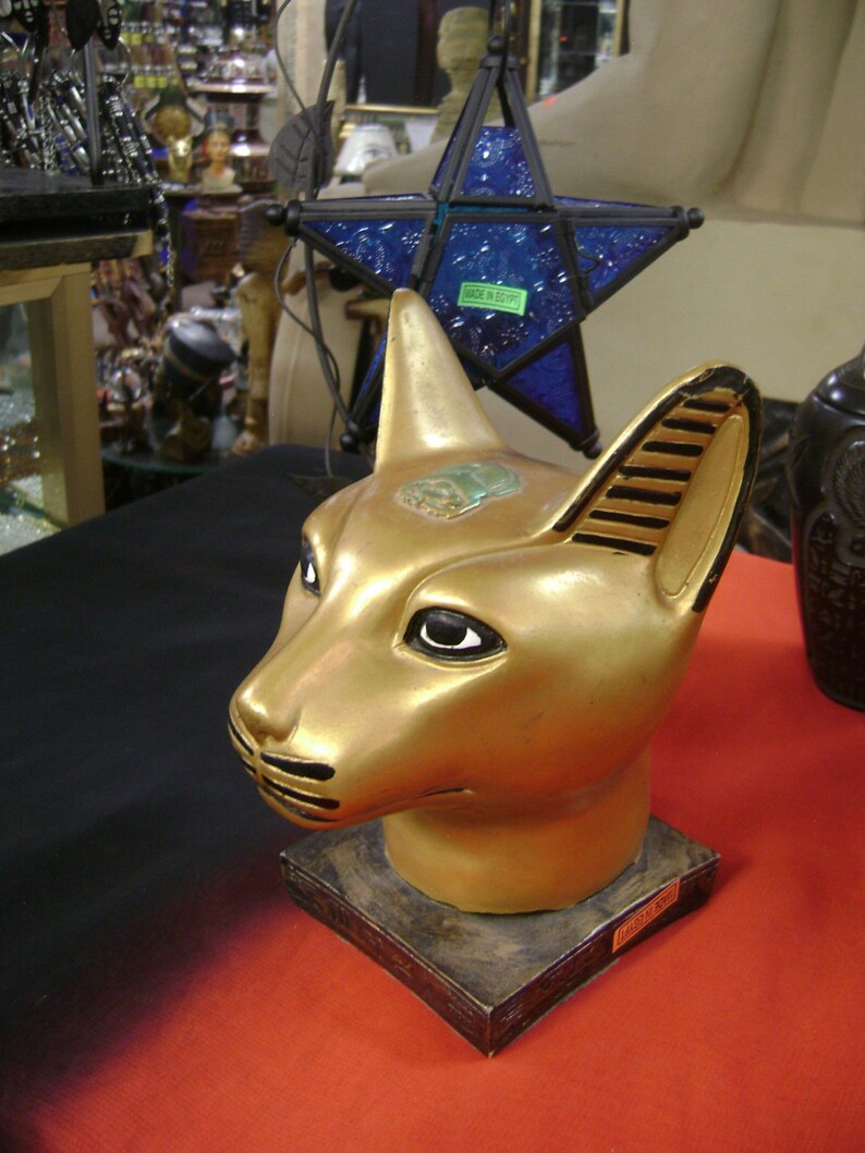 Large Gold Leafed Goddess Bast Statue Made in Egypt | Etsy