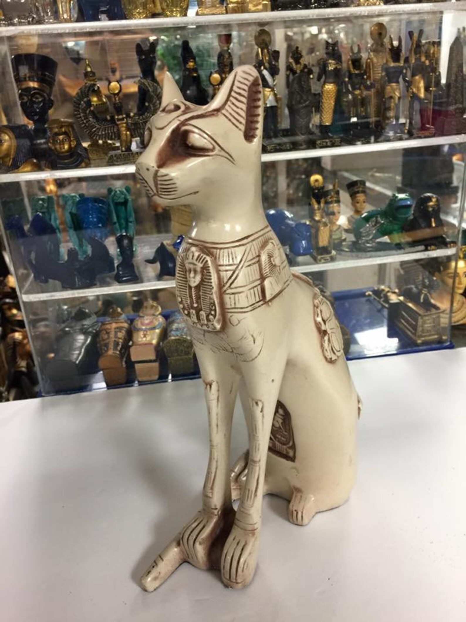 Vintage Large Egyptian Cat Statue 10''H Made in Egypt - Etsy