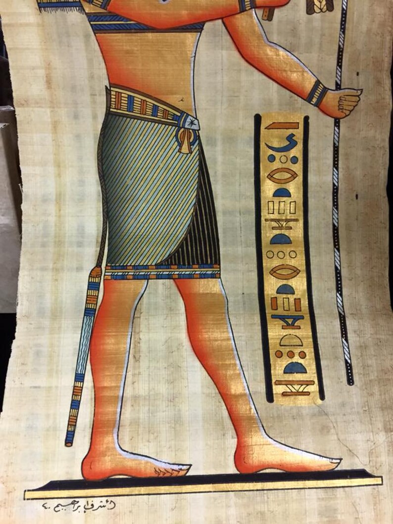 Unique L Signed Painted Papyrus GOD ANUBIS 23'' X - Etsy UK