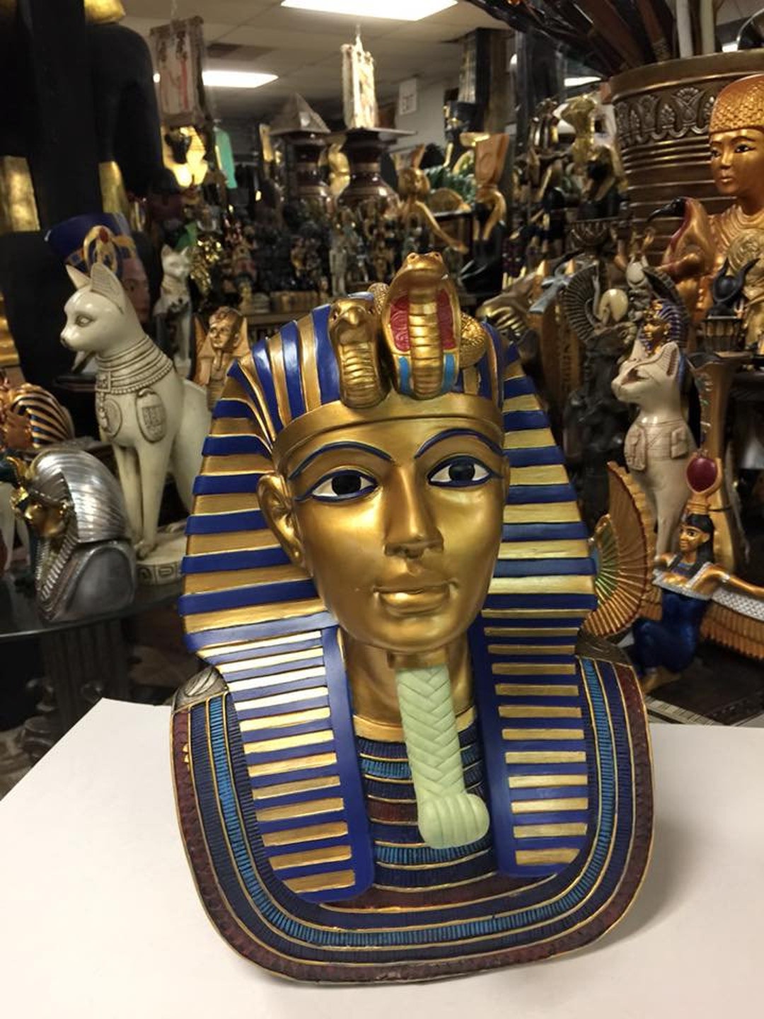 Egyptian Tutankhamen Golden Mask King Tut 12'' H - Etsy