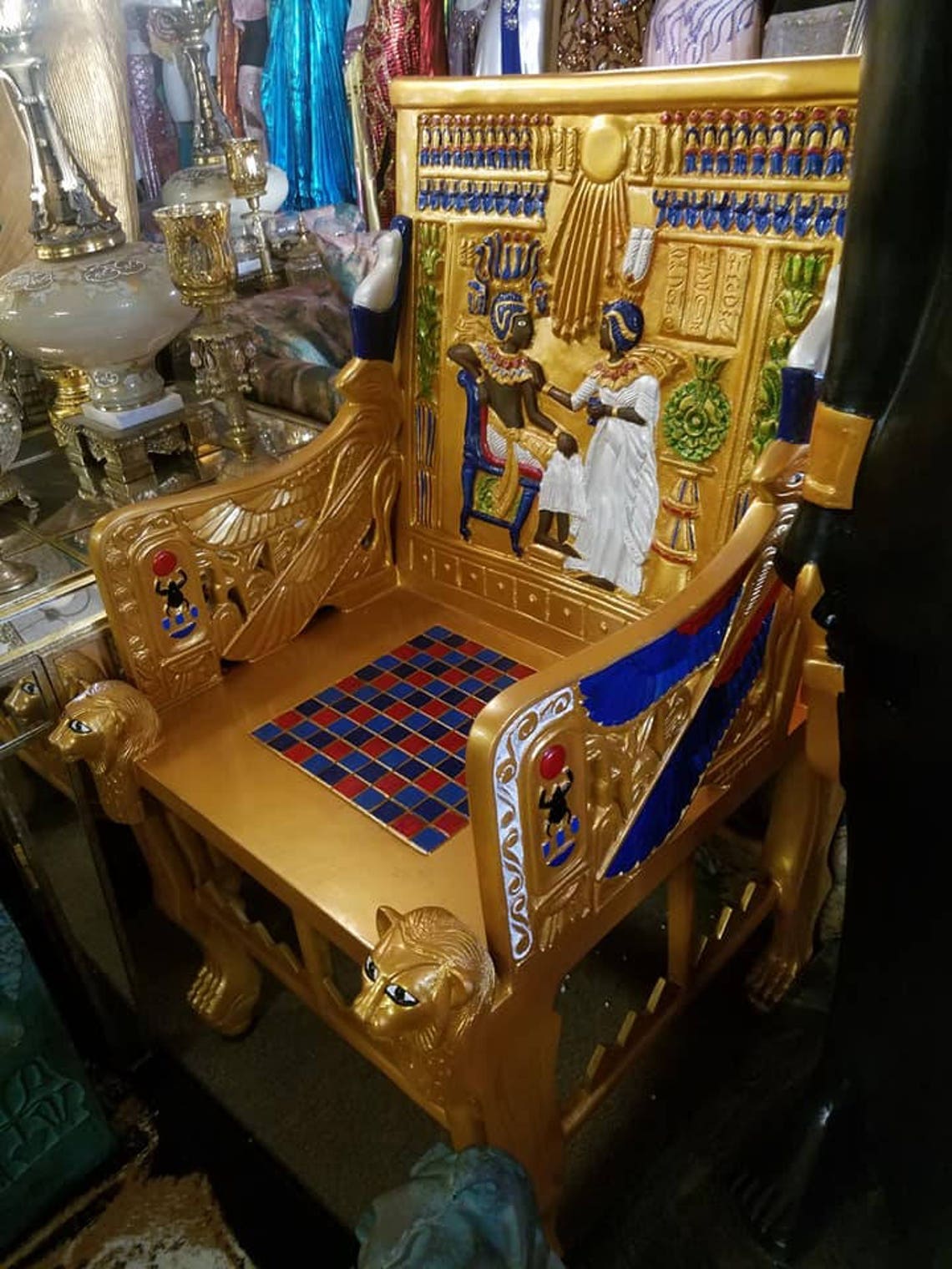 Egyptian Replica Tutankhamen Full Size King Tut Throne Chair | Etsy